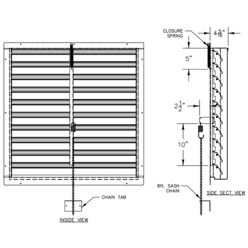 Triangle Engineering RIWS Fresh Air Supply Shutter with Manual Operated ...