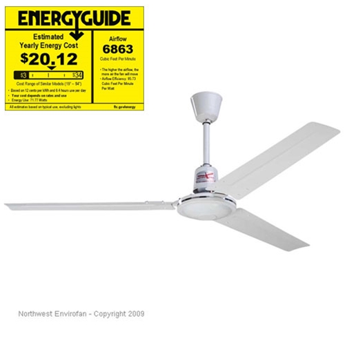 Model #60C-9 Envirofan brand 56" Variable Speed 120V White Commercial ...